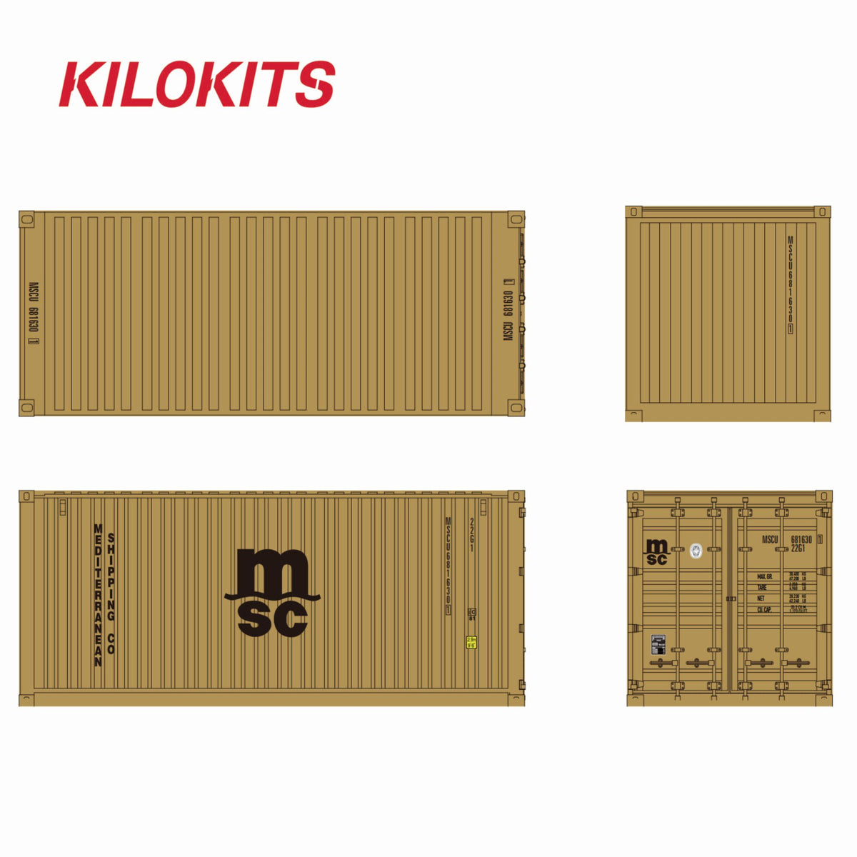KILOKITS 1:35 20ft Container Model Kits Decorated MSC #5068A – KiloKits ...