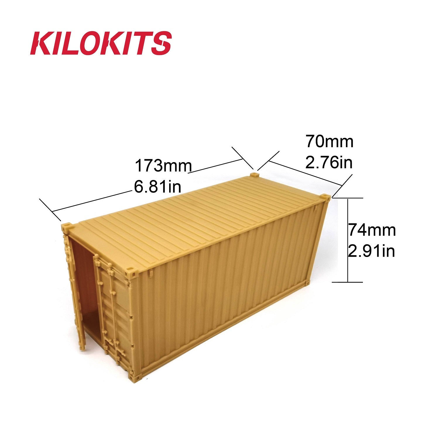 KILOKITS 1:35 20ft Container Model Kits Decorated Dark Green #5042A ...