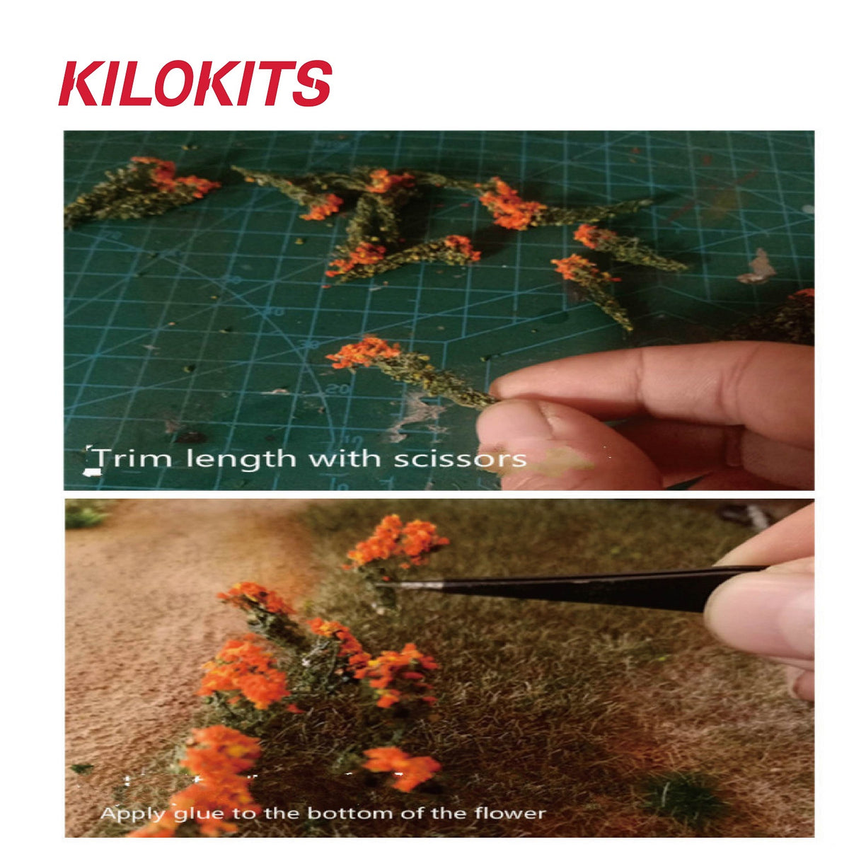KILOKITS Simulated Flower Bushes #1019U – KiloKits Mini Scenics